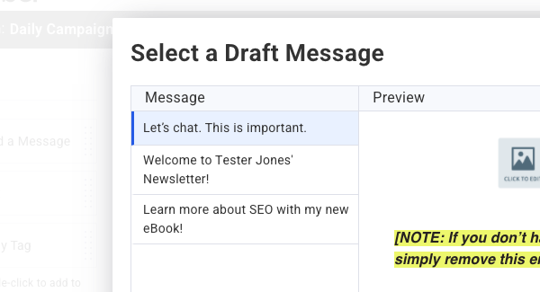 How Do I Add A Draft Message To My Campaign AWeber Knowledge Base